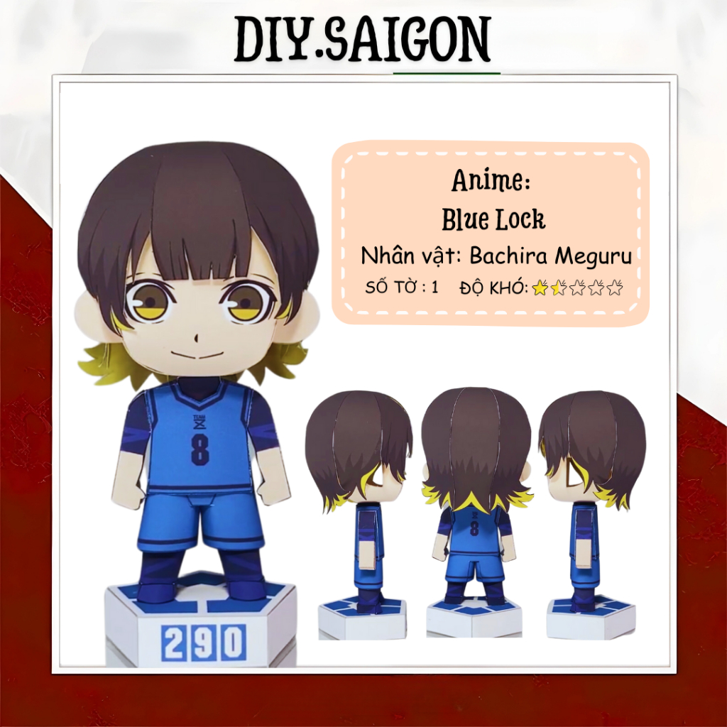 [Blue Lock] - Mô hình giấy Anime Chibi Bachira Meguru | Shopee Việt Nam