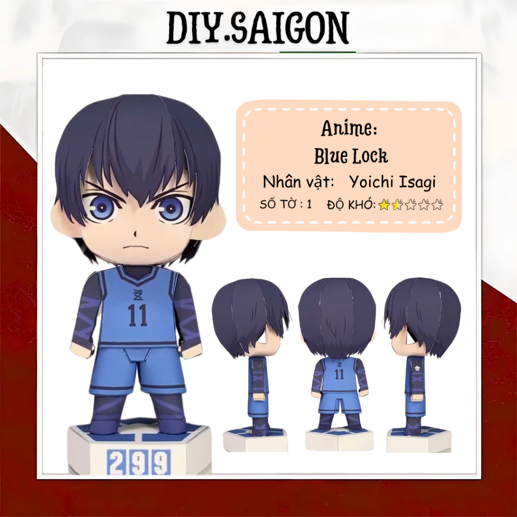 [Blue Lock] - Mô hình giấy Anime Chibi Yoichi Isagi | Shopee Việt Nam