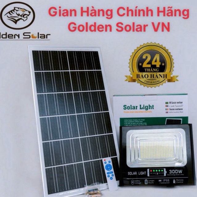 Đèn Pha Năng Lượng Mặt Trời 300w Chính Hãng Golden Solar Vỏ Nhôm Bảo ...