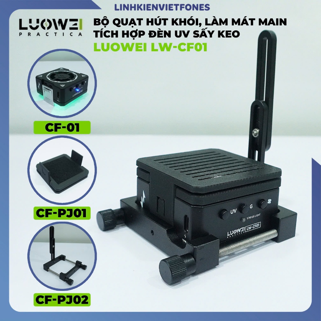Đèn UV tích hợp quạt hút khói, đèn soi bụi 3in1 (có pin sạc) Luowei LW-CF01 | Shopee Việt Nam