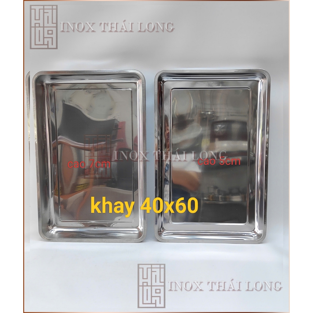 Khay inox tủ cơm,khay hấp cơm, khay sâu 40x60cm cao 2cm/ 5cm/ 7cm ...