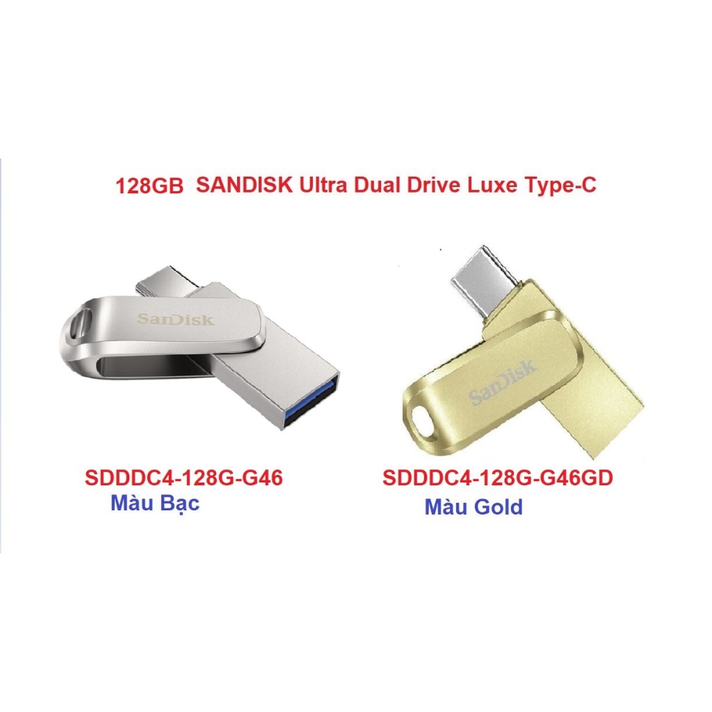 USB 3.1 OTG 128GB SANDISK Ultra Dual Drive Luxe Type-C ( SDDDC4-128G-G46 , SDDDC4-128G-G46GD ...