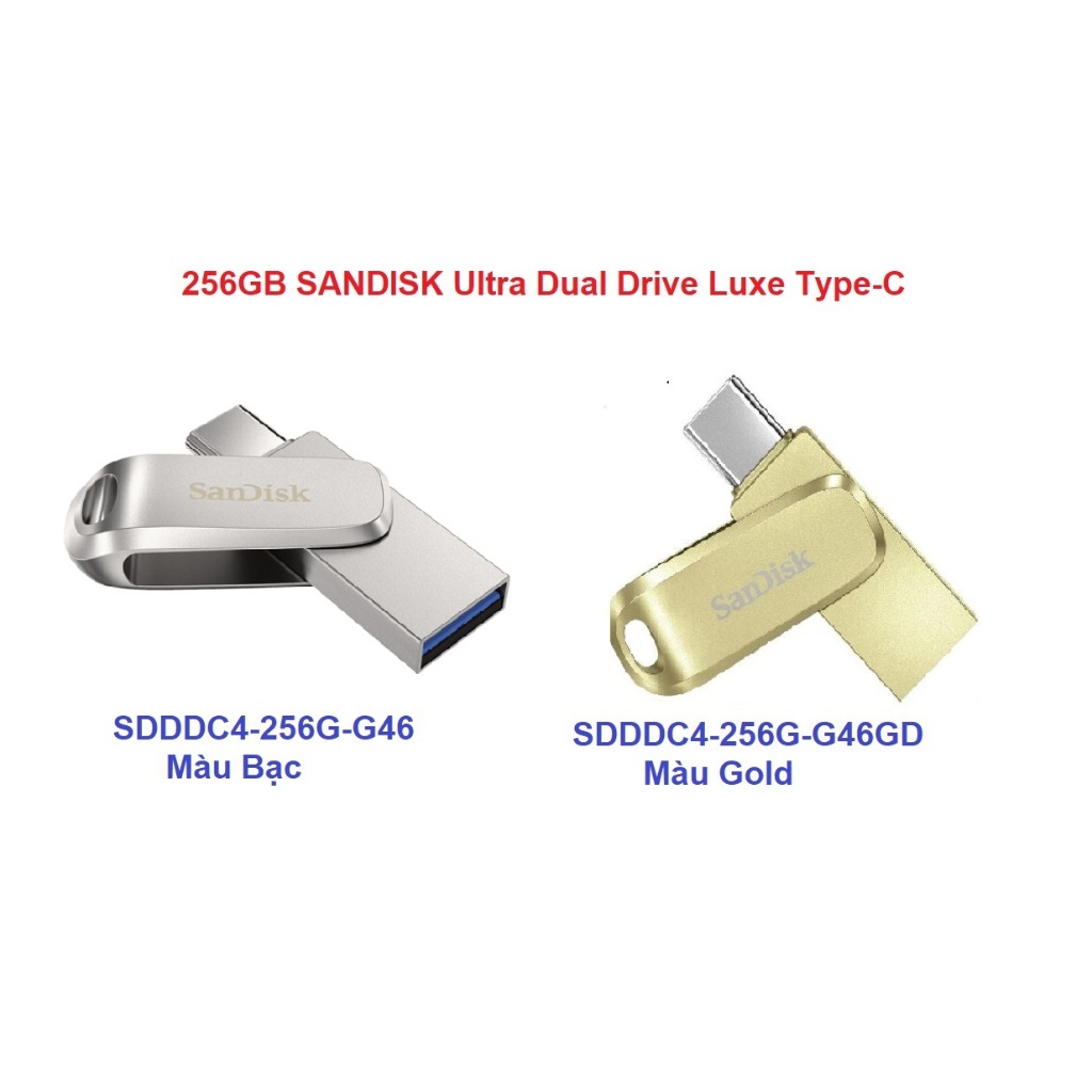 USB 3.1 OTG 256GB SANDISK Ultra Dual Drive Luxe Type-C ( SDDDC4-256G-G46 , SDDDC4-256G-G46GD ...