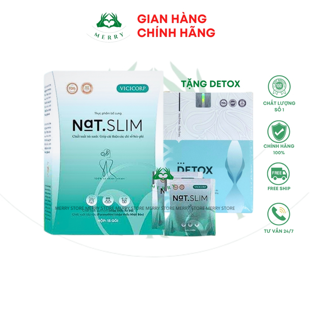 Giảm Cân NAT SLIM Chính Hãng Vicicorp MERRY STORE Giúp Giảm Cân An Toàn Hiệu Qủa giảm 2-3 Kg Sau ...