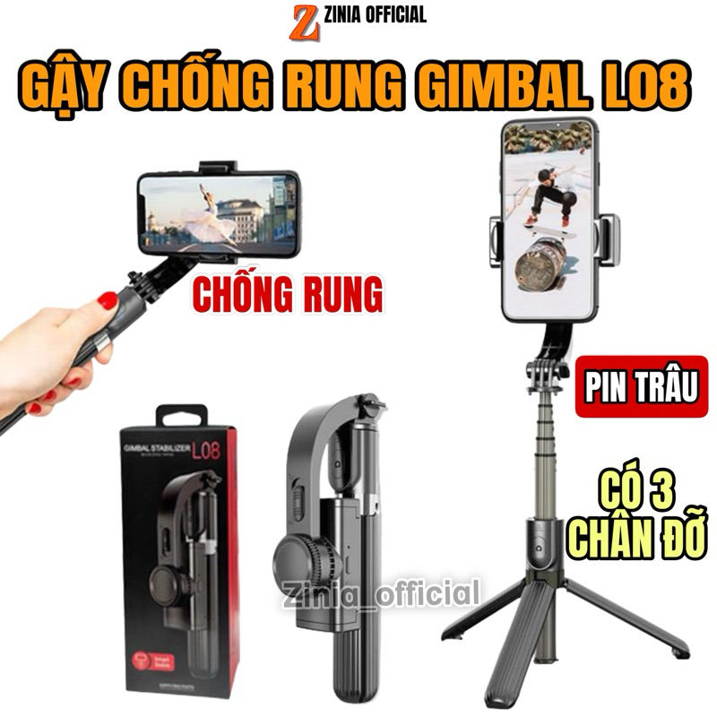 Gậy Chống Rung PUCEN Gimbal Stabilizer L09/L08, Có 3 Chân Đỡ, Tặng Kèm Nút Bấm BLT Hàng Cao Cấp ...
