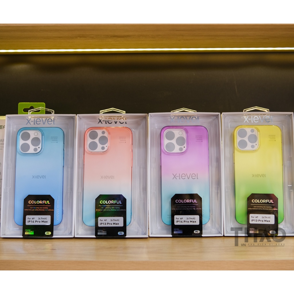Ốp XLEVEL COLORFUL trong loang màu siêu mỏng chống ố vàng dành cho iPhone | Shopee Việt Nam