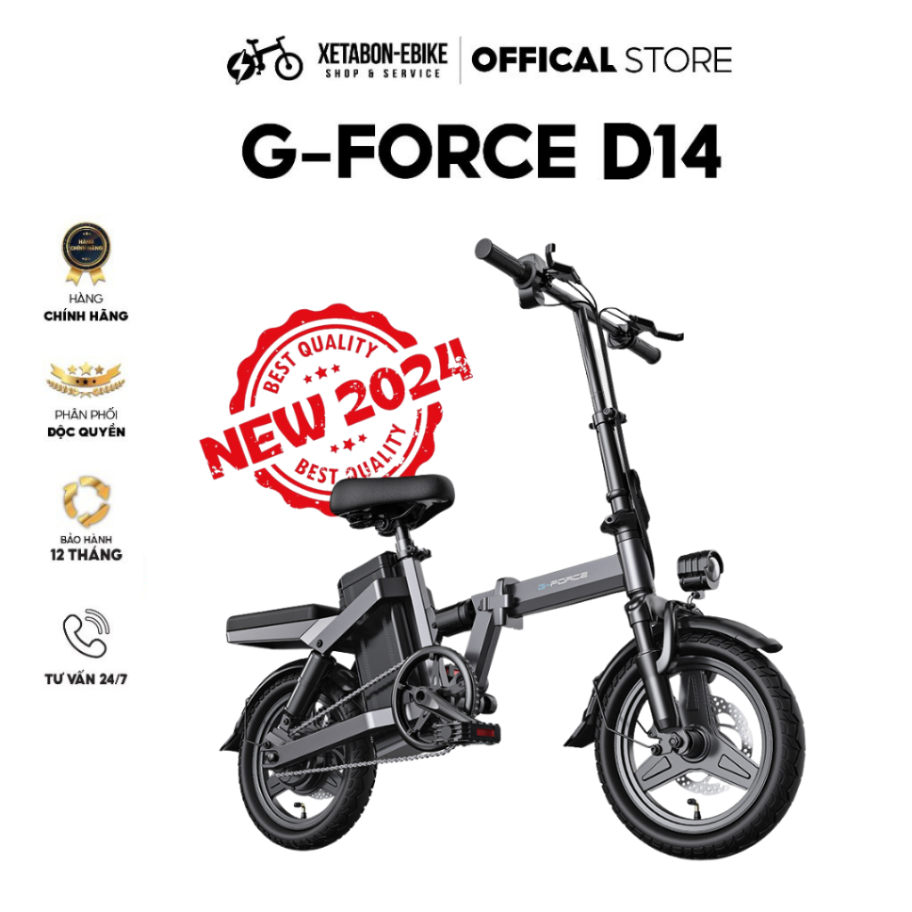 Xe đạp điện trợ lực G-Force D14 gấp gọn bỏ cốp tiện lợi. Xe điện tự ...