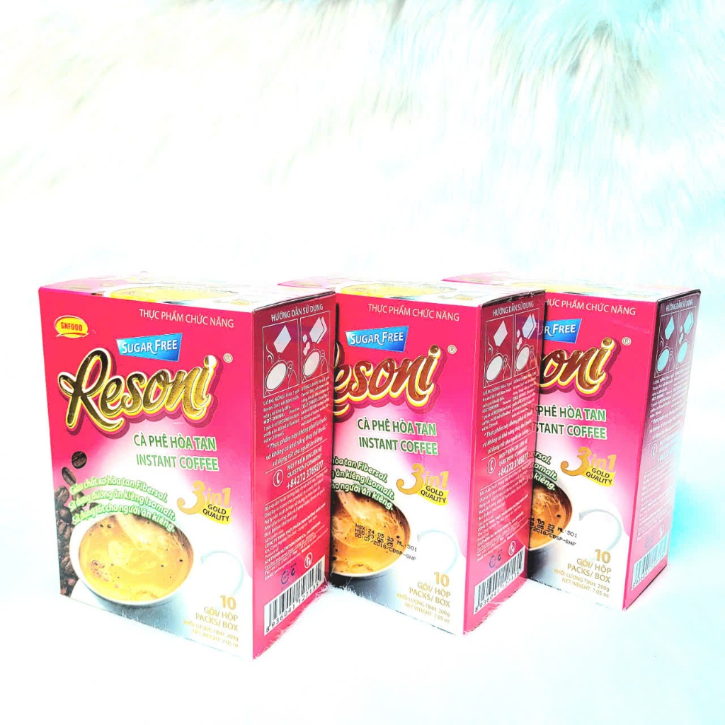 Cà phê ăn kiêng Resoni Hộp 10 Gói ( 200g) - Cà phê dành cho người tiểu ...