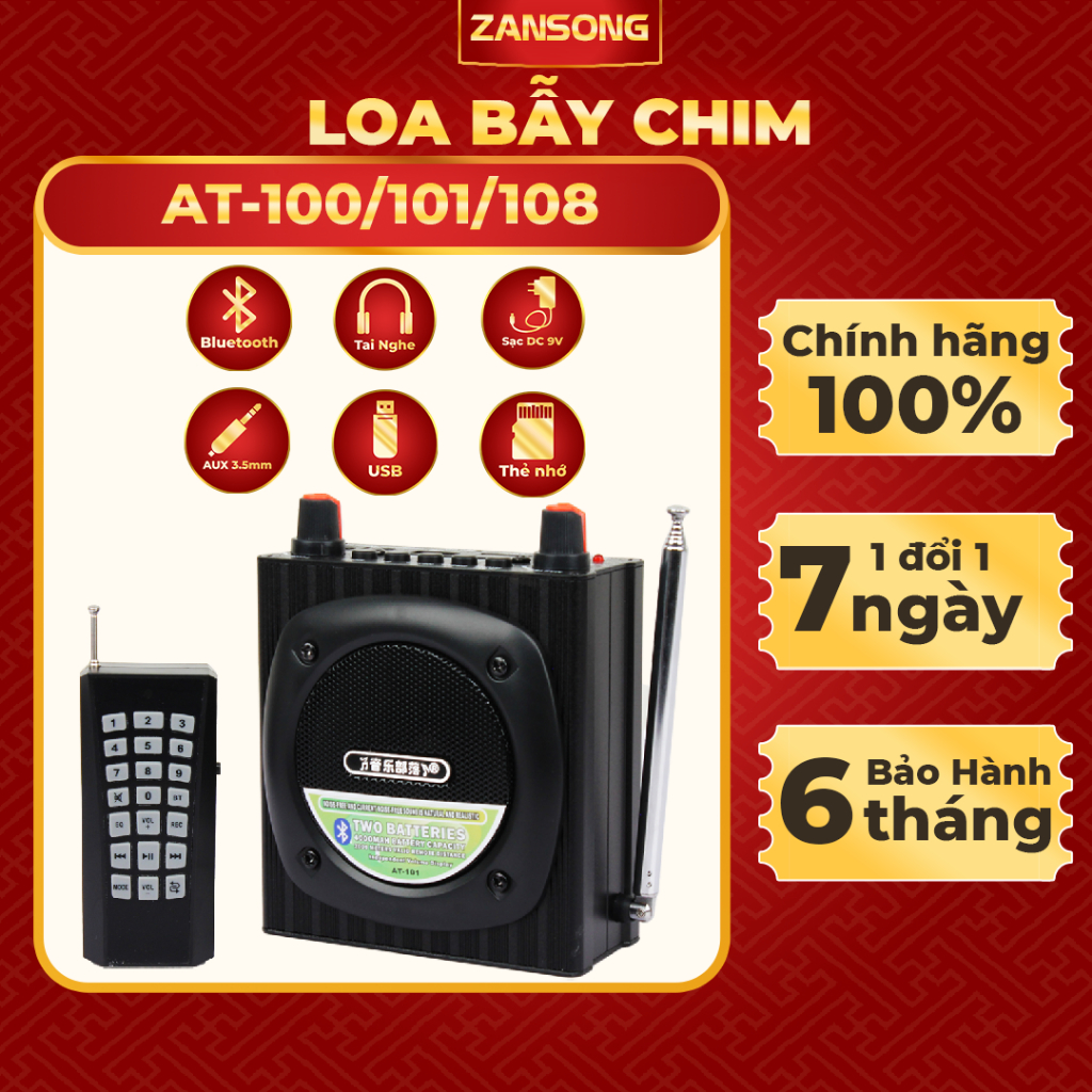 Loa Bẫy Chim Trợ Giảng Bluetooth AT101 AT100 AT108 Điều Khiển Từ Xa ...