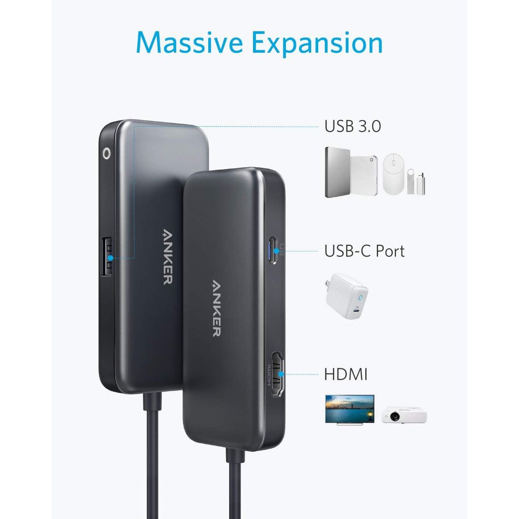 Bộ chuyển đổi Anker Premium 3 in 1 USB-C Hub A8335 | Shopee Việt Nam