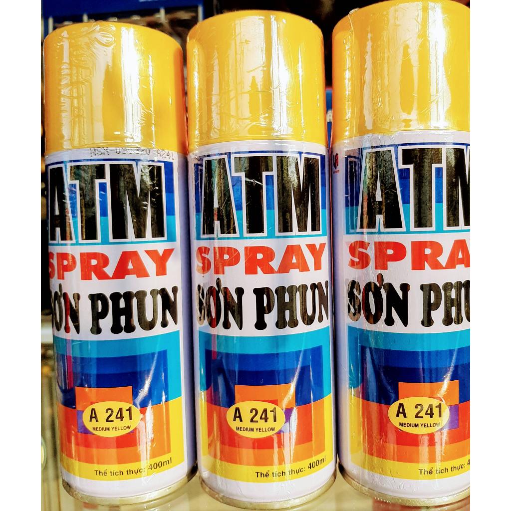 (Chính hãng) Sơn xịt màu vàng ATM A241 - lưu ý thị trường xuất hiện hàng TQ nhái | Shopee Việt Nam