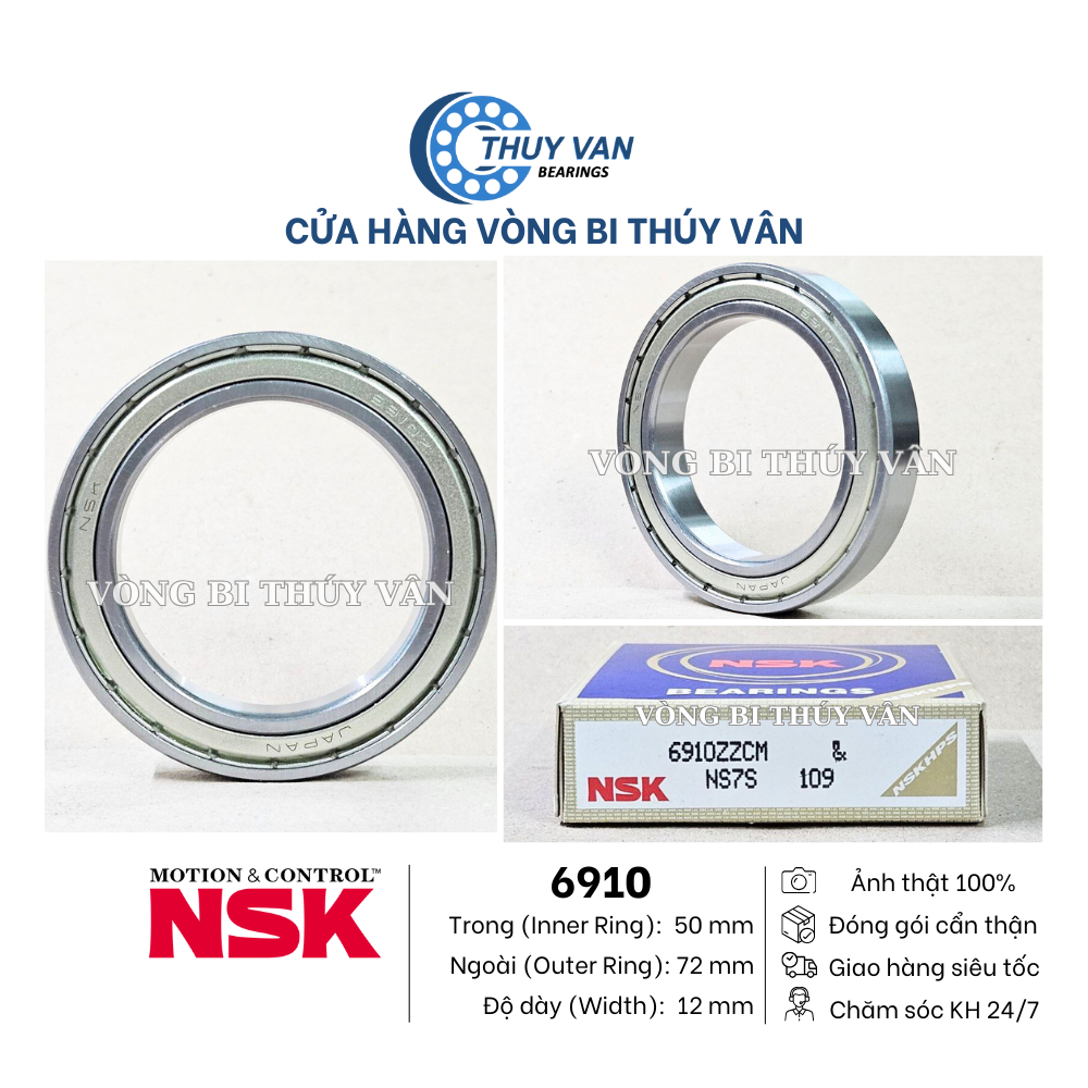 Vòng bi bạc đạn cầu hạt tròn 6910 6911 6916 nắp phớt kim loại ZZ hãng ...