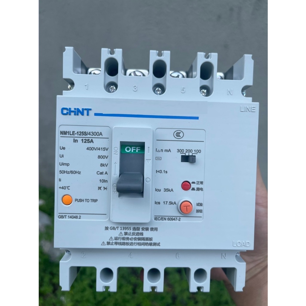 Aptomat chống giật chống rò CHINT 3 PHA 4P 125A - NM1LE-125S/4300 | Shopee Việt Nam