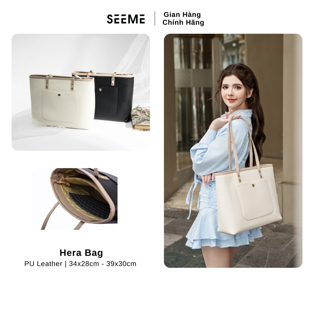 Túi xách nữ SEEME Hera Bag đựng vừa laptop 16inch | Shopee Việt Nam
