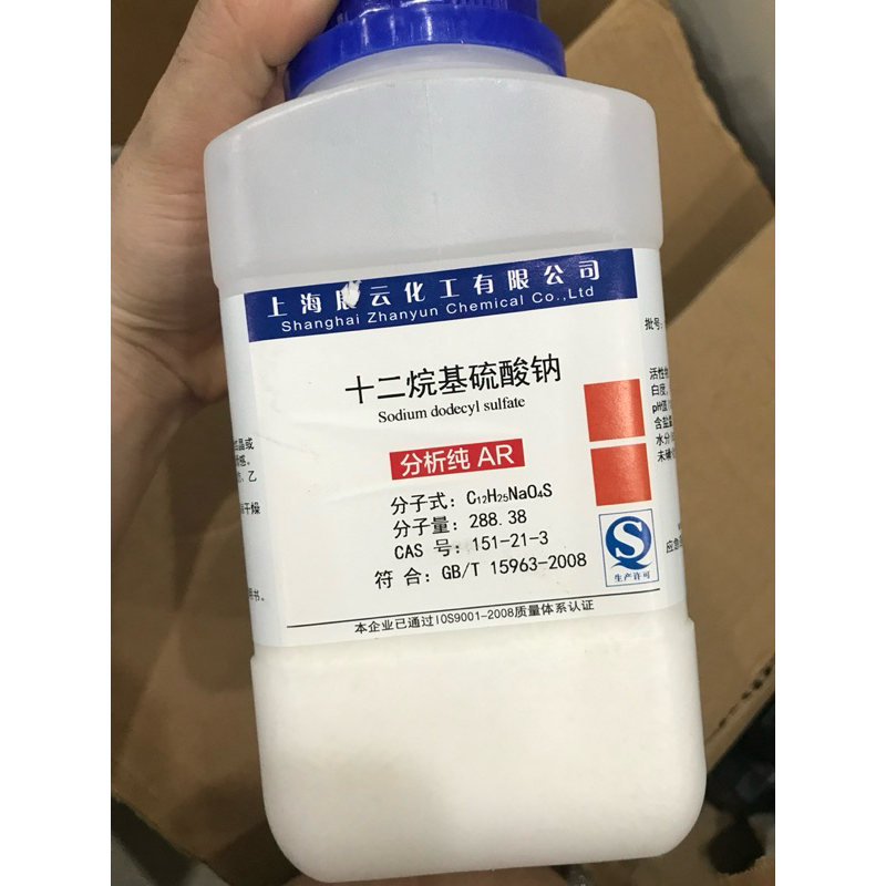 Chất natri Sodium dodecyl sulfate CAS 151-21-3 C12H25NaO4S lọ 500g CH3 ...
