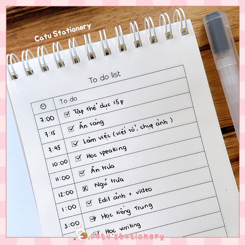 (A6) Sổ tay TO DO LIST có thời gian cụ thể 60 tờ KH12 | Shopee Việt Nam