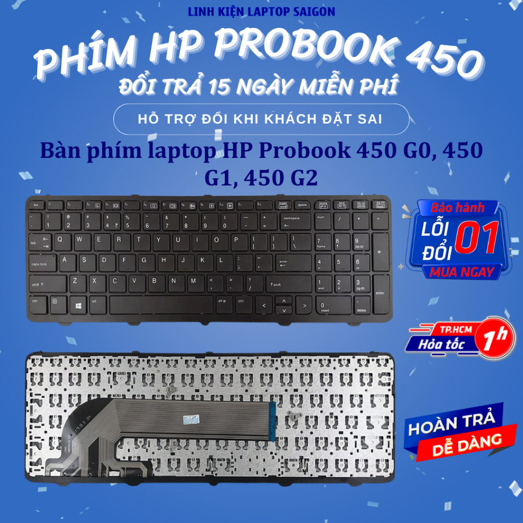 Bàn phím Laptop HP Probook 450 G0 450 G1 450 G2 455 G1 455 G2 470 G1 470 G0 455 G0 Phím HP 450 ...