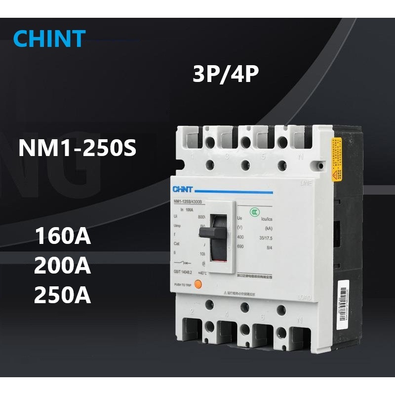 Aptomat CHINT NM1 3P/4P 160A, 200A, 250A -MCCB NM1-250S/3300, NM1-250S/4300 | Shopee Việt Nam