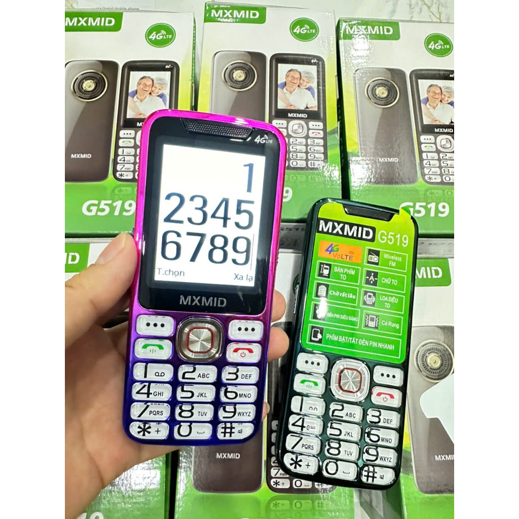 Điện Thoại Người Cao Tuổi, Điện Thoại Người Già 4G Loa To G519, Chữ To, Pin Khỏe Bảo Hành 12 ...