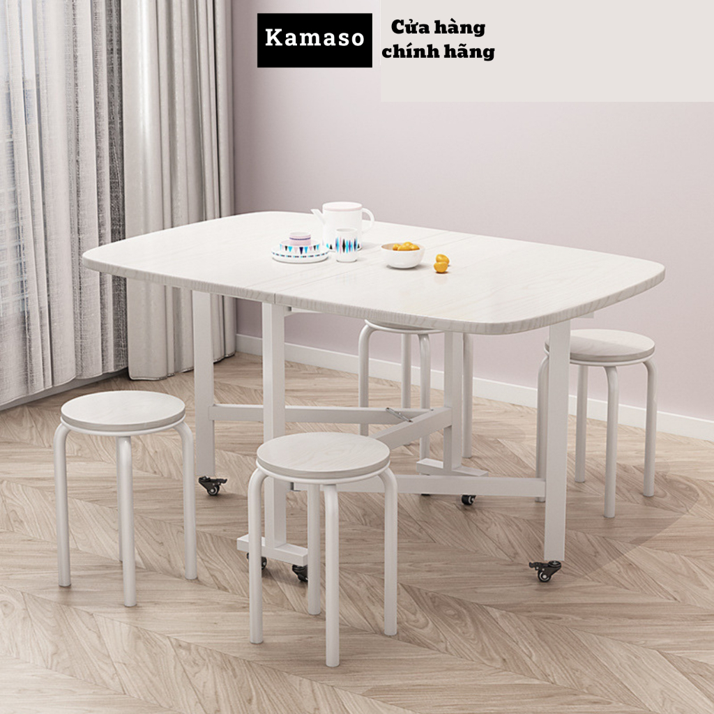 Bàn ăn gấp gọn thông minh Kamaso K011 Bánh xe tiện dụng Gập nửa linh hoạt Bảo hành chính hãng 5 ...