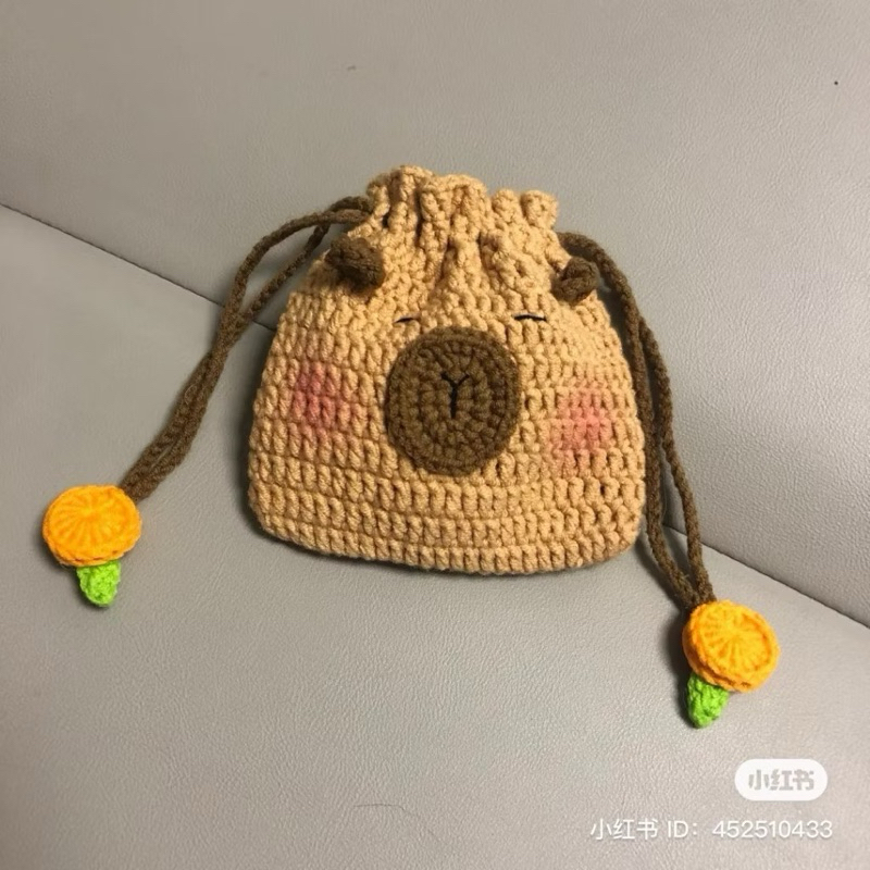 túi dây rút len handmade CAPYBARA | Shopee Việt Nam