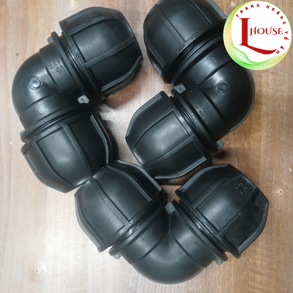 Cút HDPE D63, Co vuông HDPE D63mm Tiền Phong|Phụ kiện văn ren ống đen ...
