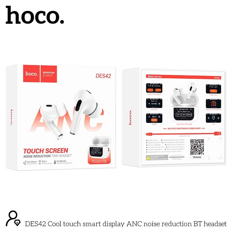 Tai nghe bluetooth có màn hình hiển thị cảm ứng Hoco DES42 - chống ồn ...