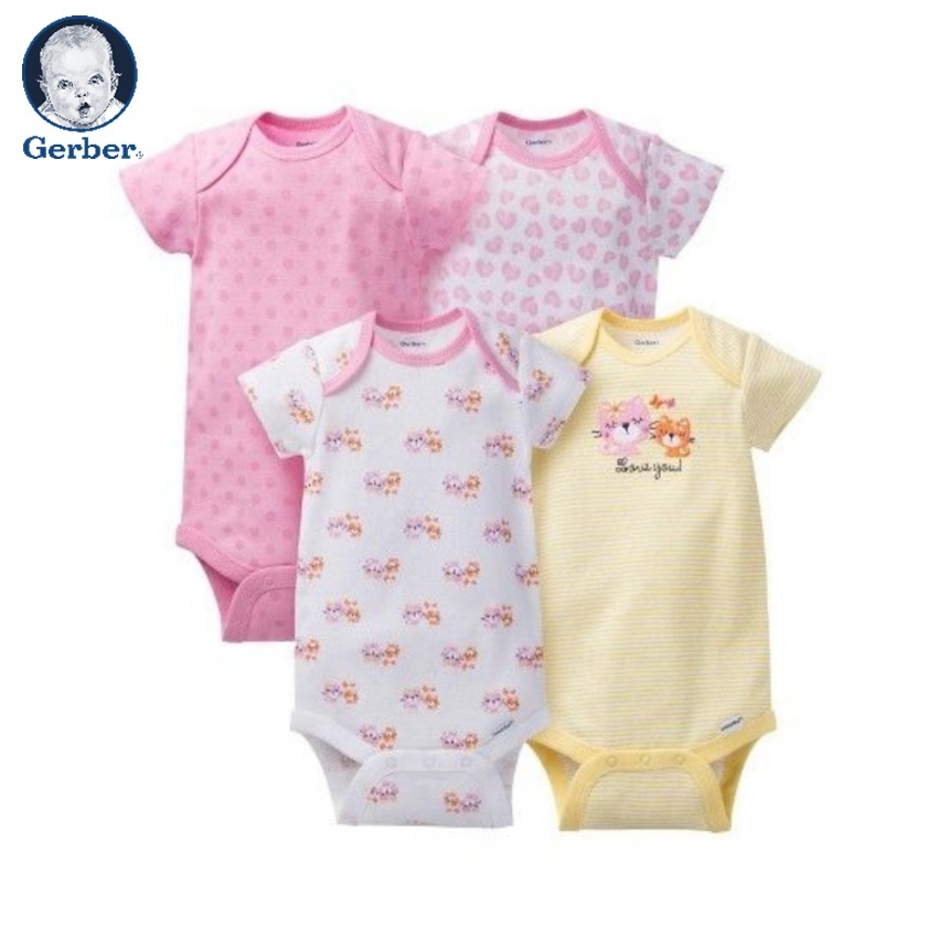 Áo liền quần bé Gái GERBER 18 tháng - Pack 4 cái - Hàng Mỹ | Shopee ...