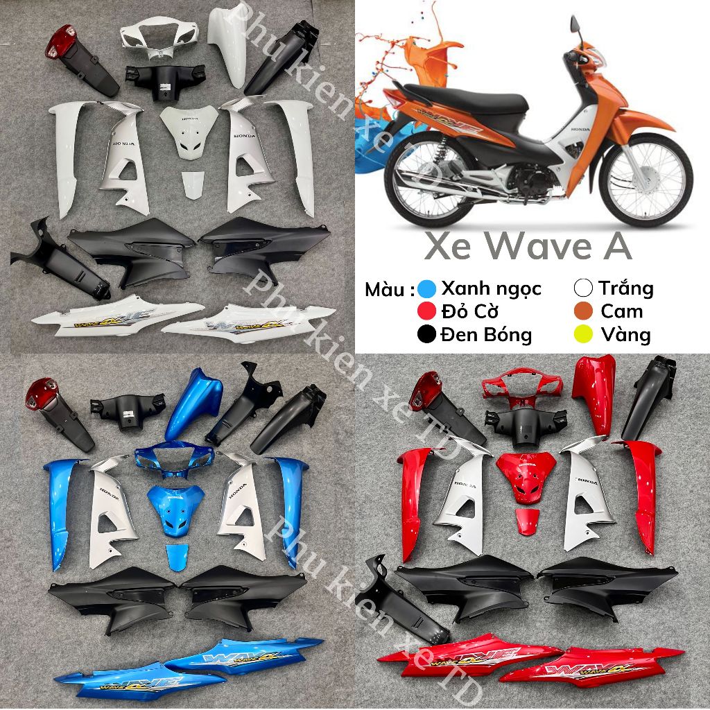 Dàn Áo Wave 100, Wave Lớn Cao Cấp [Tặng Tem 3 Lớp] Bộ Nhựa Wave Rs Đời ...