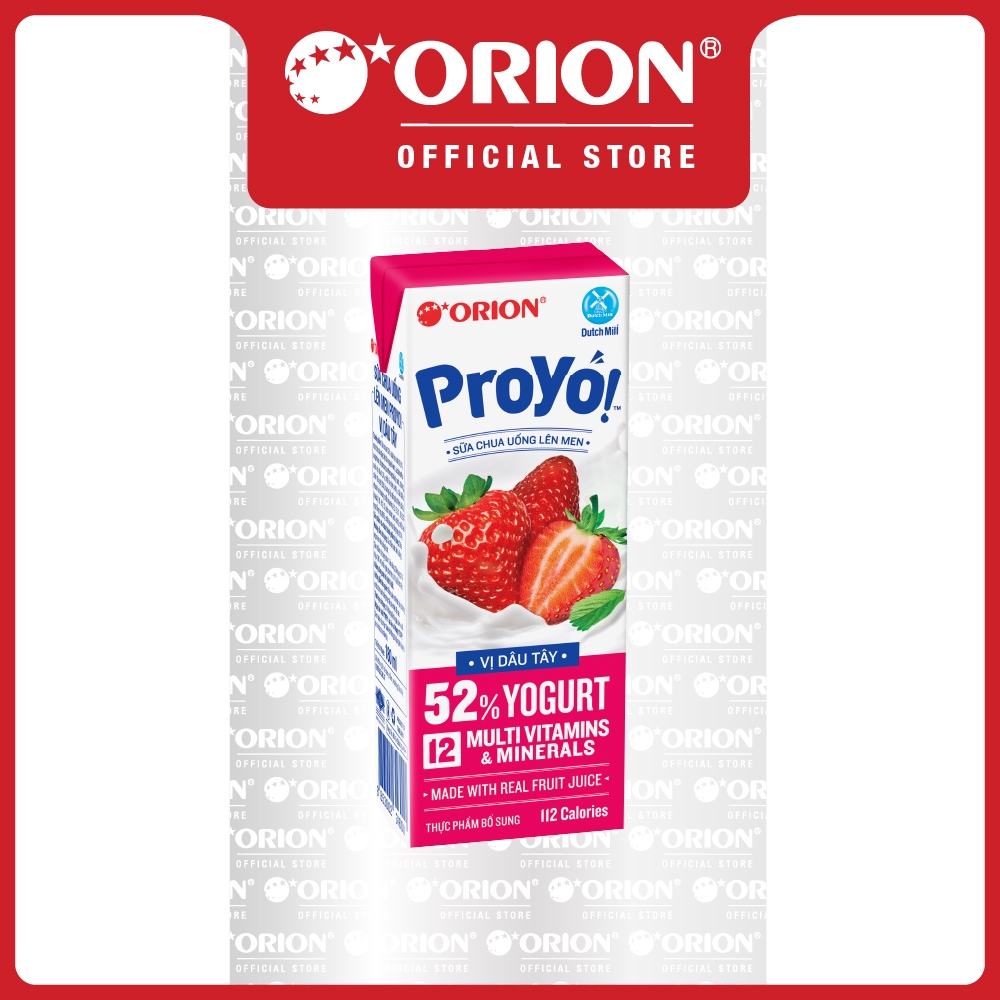 Lốc 4 hộp Sữa Chua Uống ORION ProYo vị Dâu Tây 180ML | Shopee Việt Nam