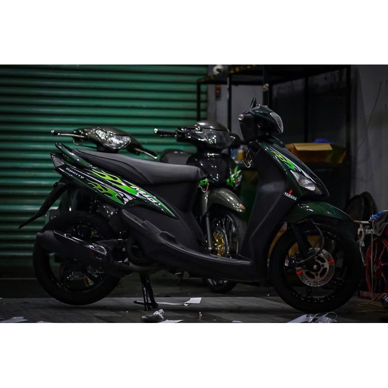 Nhãn dán tem rời mio lửa xanh đen decal 3 lớp | Shopee Việt Nam