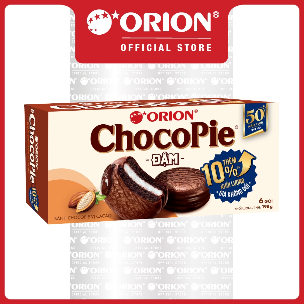 Hộp 6 gói bánh Orion ChocoPie ĐẬM vị ca cao (198G) | Shopee Việt Nam