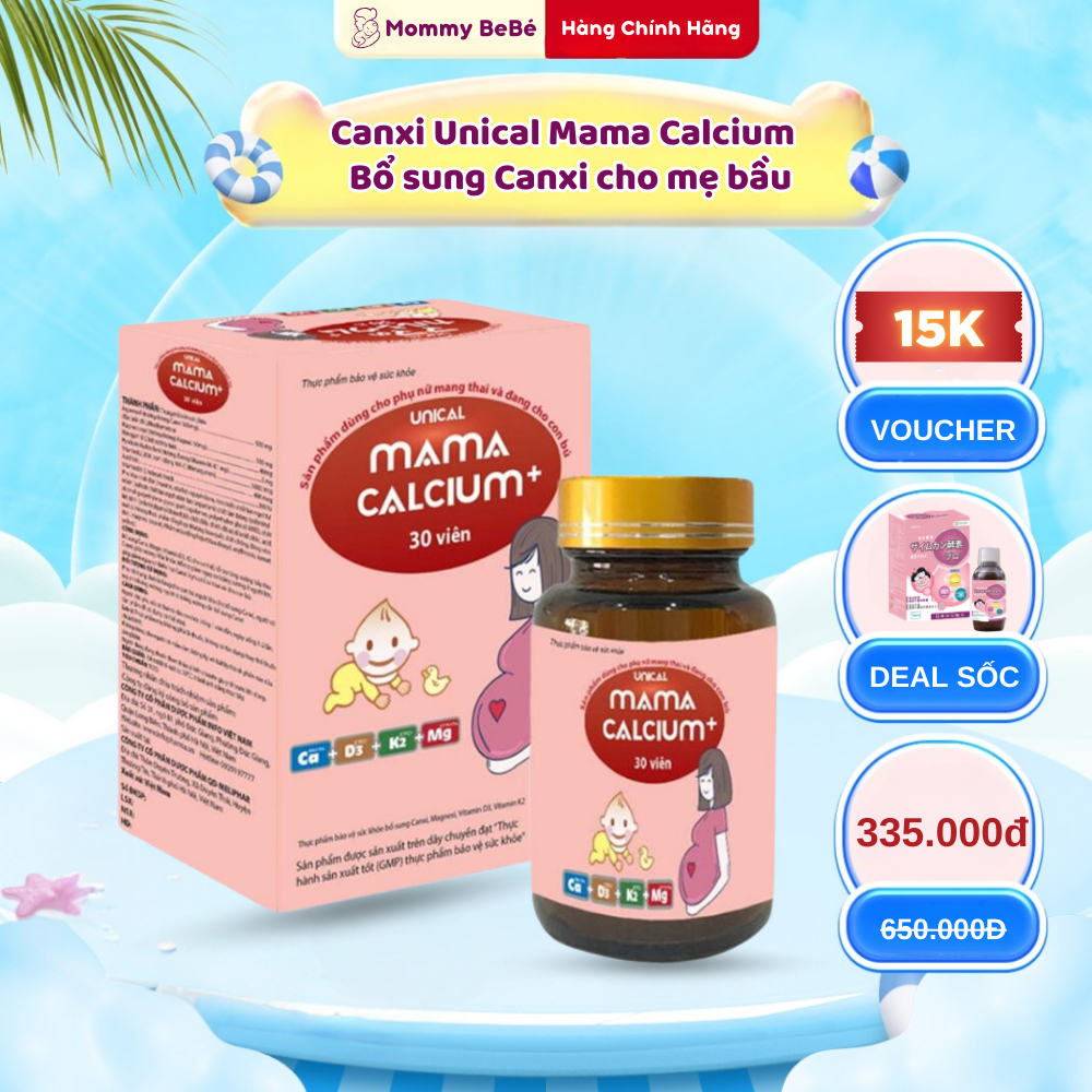 Canxi Unical Mama Calcium hộp 30 viên, 60 viên Giúp bổ sung Canxi tảo ...