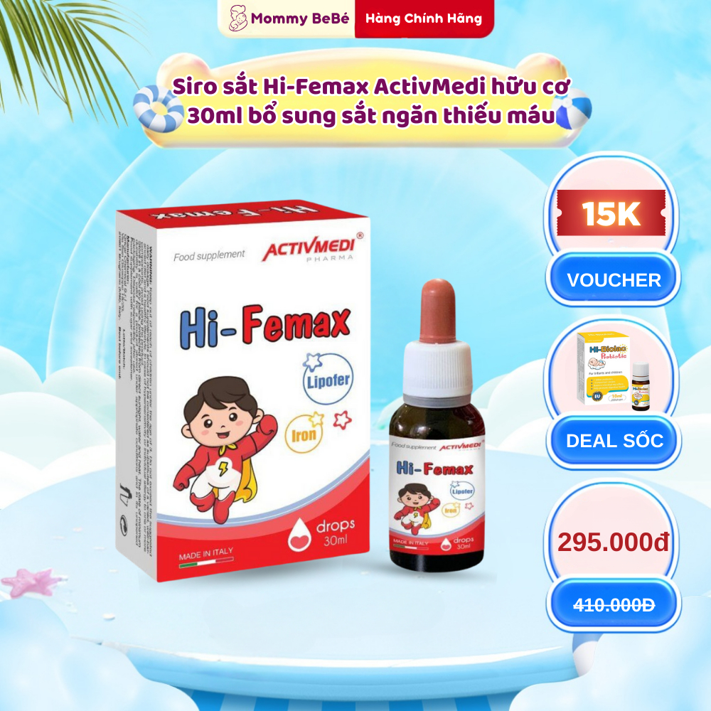 Siro sắt Hi-Femax ActivMedi - Sắt Lipofer hữu cơ dạng giọt cho trẻ lọ ...