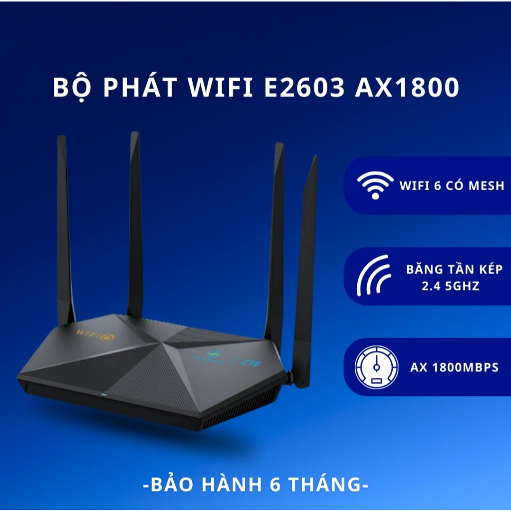 [ English ] Bộ phát wifi Router wifi zte zxhn e1600 e2615 e2603 wifi 6,ax1800 wifi dual band 2 ...