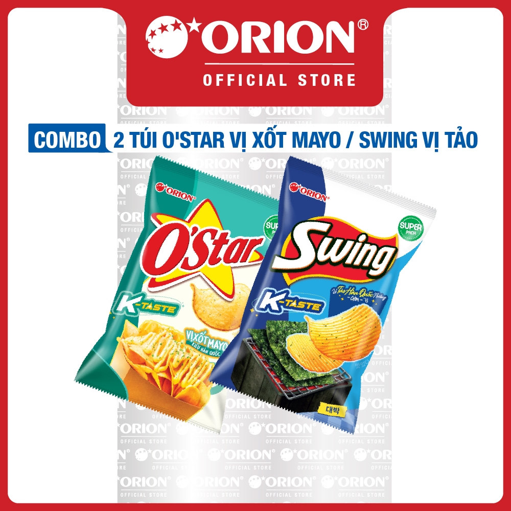 Combo 2 túi Snack Ostar Mayo+Swing Tảo nướng KPOP 78G (Tùy chọn vị ...