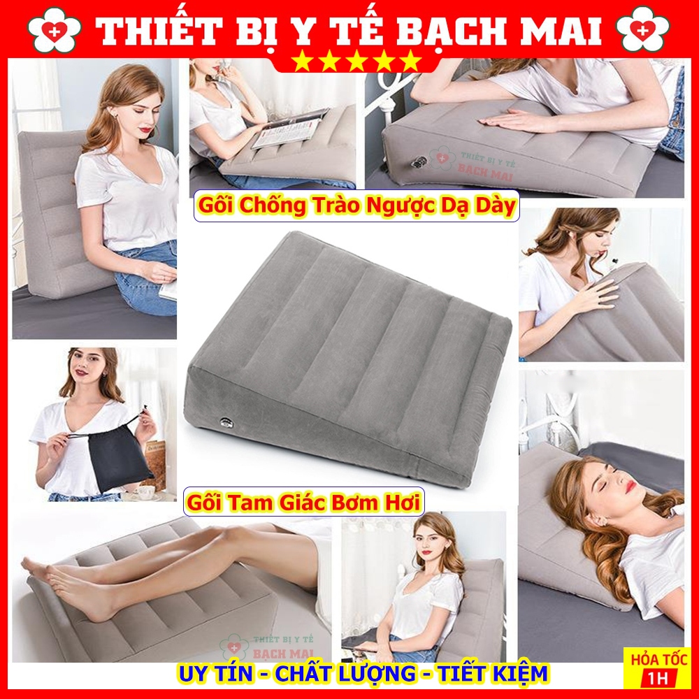 Gối Tam Giác Bơm Hơi - Gối Chống Trào Ngược Dạ Dày Người Lớn | Shopee ...