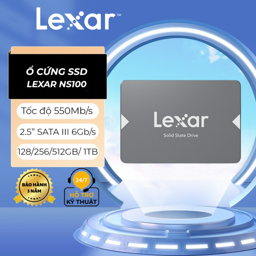Ổ cứng SSD 128GB/ 256GB/ 512GB/ 1TB Lexar NS100 2.5” SATA III (6Gb/s ...