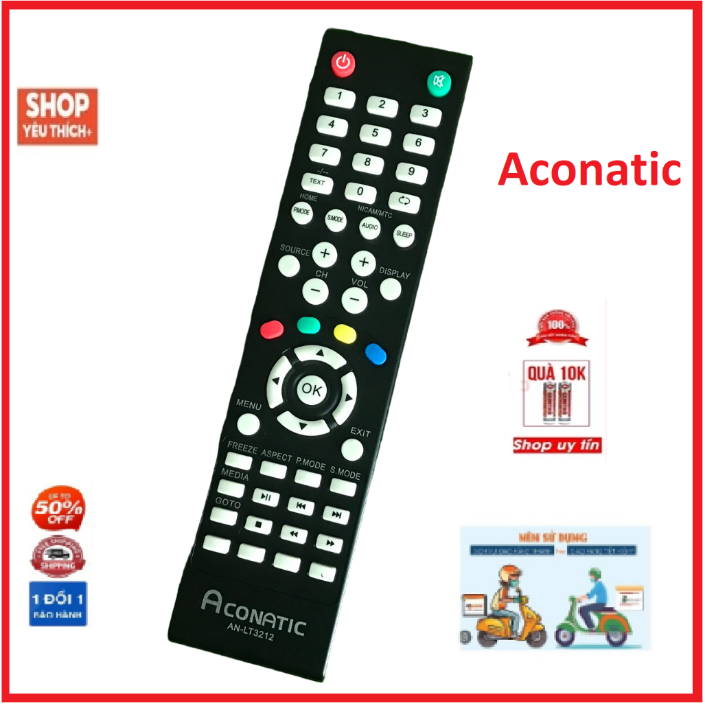 Remote điều khiển tivi aconatic AN-LT3212 mới chính hãng theo tivi ...