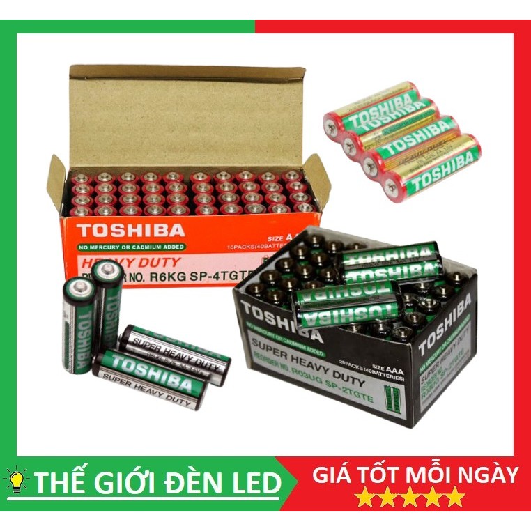 Hộp 40 viên Pin 2A, 3A cam 3A đen TOSHIBA 1.5V chính hãng | Shopee Việt Nam