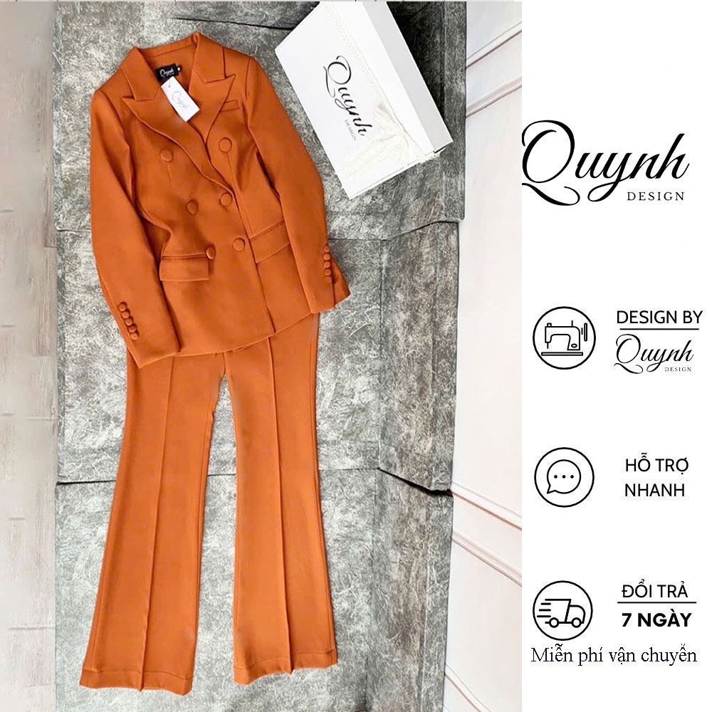 Set Vest Nữ Blazer Công Sở Quynh Design Cao Cấp Thiết Kế áo Chiết Eo 3696