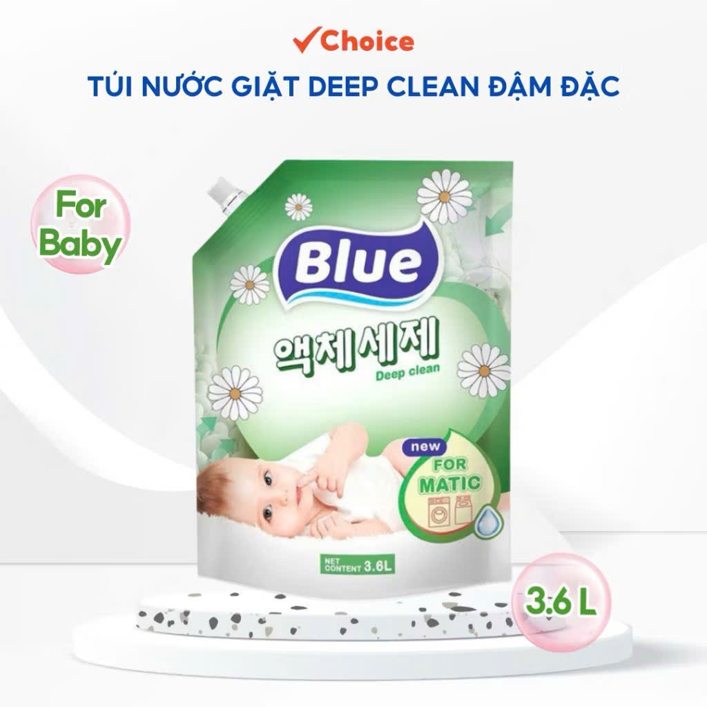 [Choice] Nước giặt Blue Deep Clean CH11 3.6L túi cho bé | Shopee Việt Nam