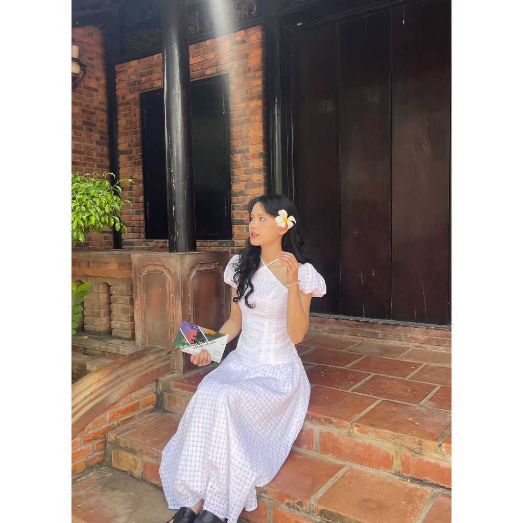 Đầm maxi cổ yếm sọc dáng xoè dài| KATY DRESS | SECODEE (THANH LÝ/PASS ...