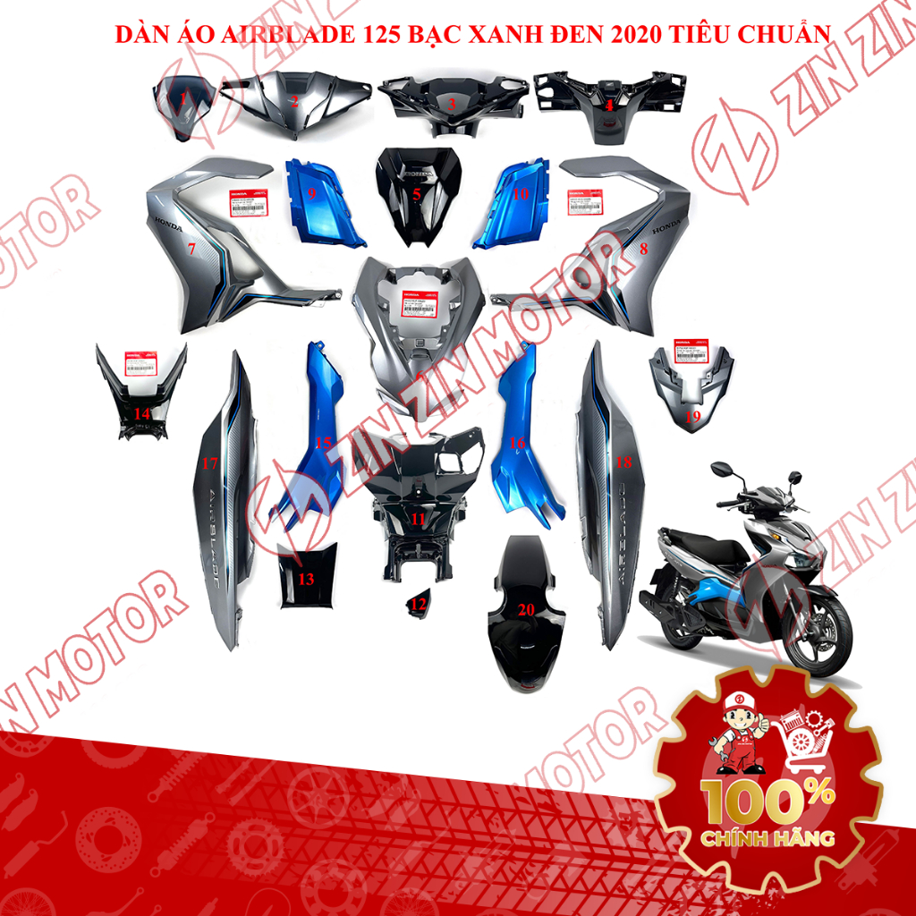 Dàn Áo AB 2020, AirBlade 125 Bạc Xanh Đen 2020 Phiên Bản Tiêu Chuẩn ...