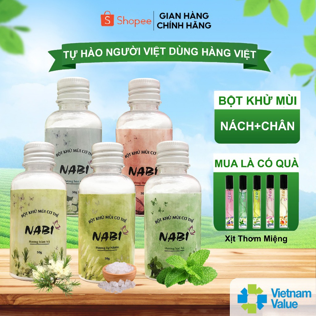 Bột Khử Mùi Hôi Nách, Hôi Chân Giảm Tiết Mồ Hôi Nabi 50g | Shopee Việt Nam