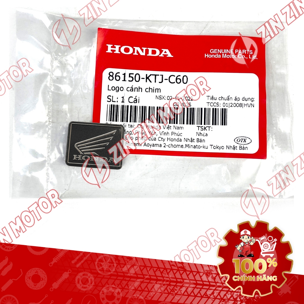 Tem Logo Cánh Chim Honda Nhỏ Vuông Vario 150, Vario 125, Vario 160, PCX ...