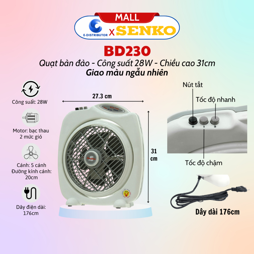 Quạt bàn đảo Senko 2 tấc BD230 - 3 tấc BD1010/BD1012 - 4 tấc BD1410 ...