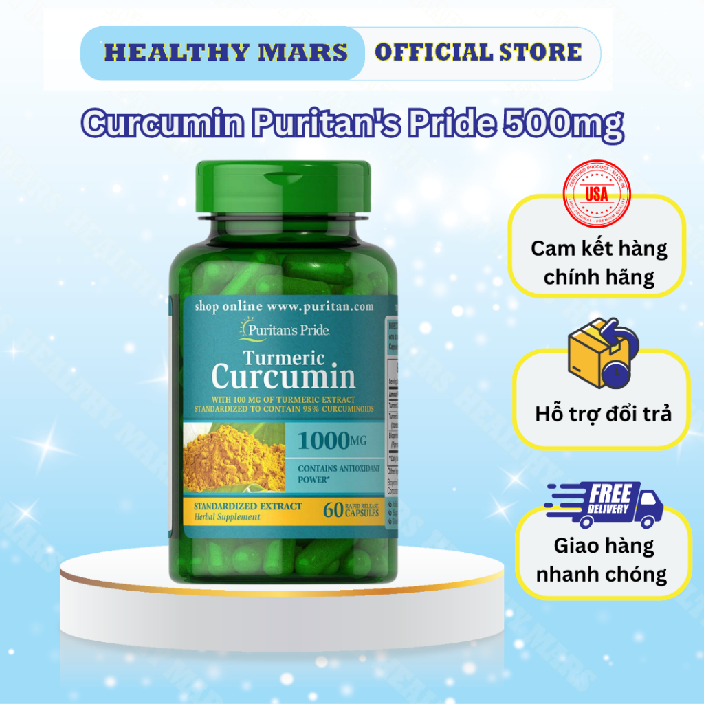TINH CHẤT NGHỆ VÀNG TURMERIC CURCUMIN PURITAN'S PRIDE 500MG, TURMERIC ...