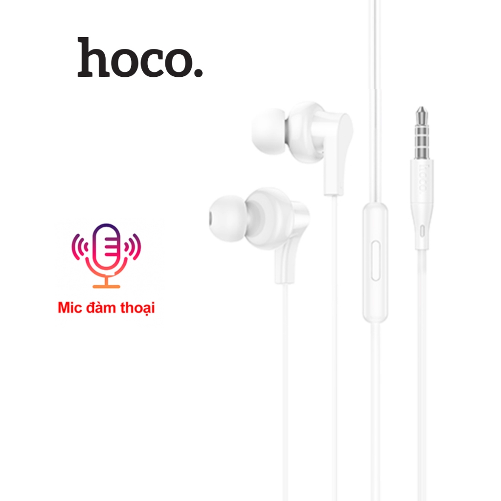 Tai nghe có dây jack cắm 3.5mm Hoco M114 nút cao su chống tiếng ồn, hỗ ...