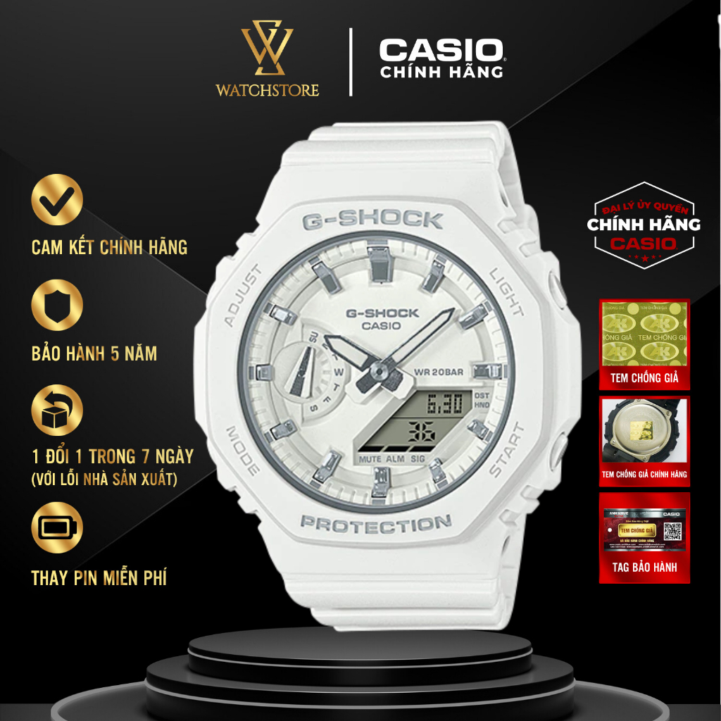 Đồng Hồ G-Shock Nữ GMA-S2100-7ADR Neobrite Màu Trắng Mặt Kính Khoáng 42 ...